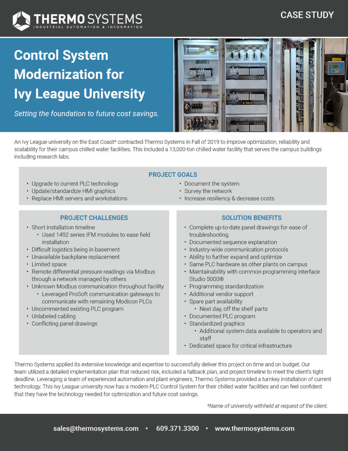 Control System Modernization for Ivy League Campus - Thermo Systems